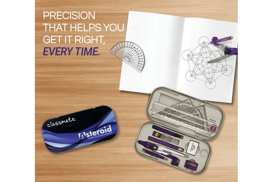 Buy Classmate Asteroid Geometry Box | An Extra Premium Geometry Set ...